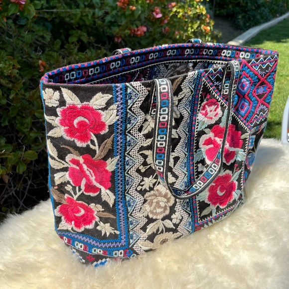Johnny Was | Bags | Johnny Was Embroidered Double Handle Tote | Poshmark